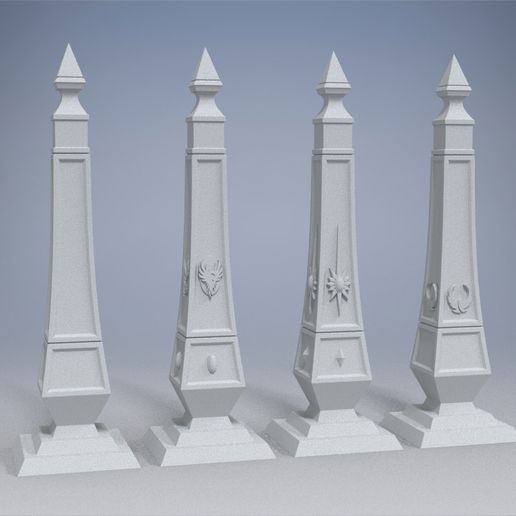 3D file Noble Elves - Obelisks C - 10mm ♟ ・3D printable design to ...