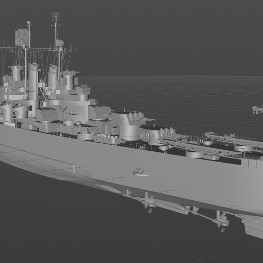 🚢 Digital model of the US Cleveland-class cruiser・ OBJ File for 3D ...