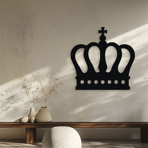 👑 Royal Crown Wall Decor Art・ 3D File for 3D printing and CNC machining ...