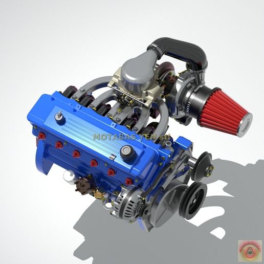 🌆 CHRYSLER SLANT SIX TURBO - ENGINE・ STL File for 3D printing・Cults