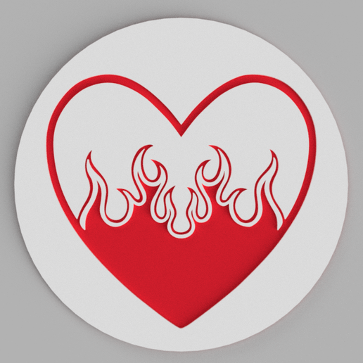 🔥 Openwork Fire Heart Coasters・Free STL File for 3D printing・Cults