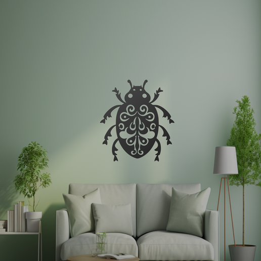 🐞 Arte de pared de mariquitas・Archivo STL para Mecanizado CNC - Corte ...