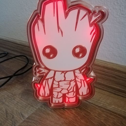 👶 BABY GROOT LED LAMP・ STL File for ・Cults