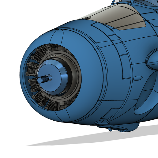 3D file R1830 Radial engine for 1:18 F4F Wildcat (L3D) ⚡ ・3D printer design to download・Cults