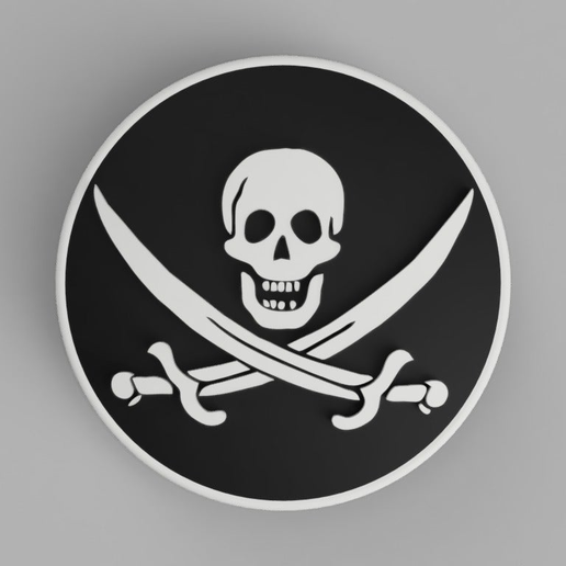 arquivo STL logo capó / maletero Jack Rackham 82mm / 74mm para ...