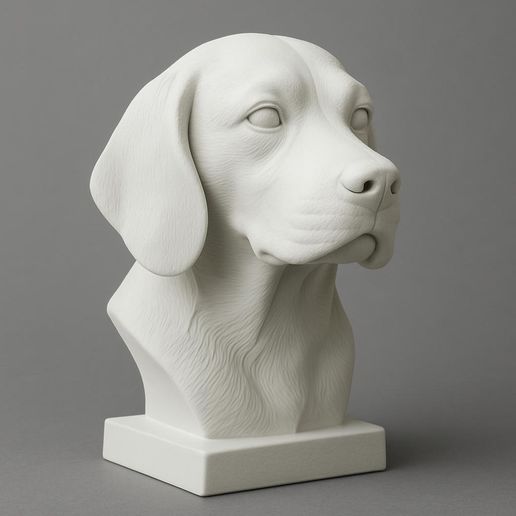 🐕 Beagle Dog Bust・ STL File for 3D printing・Cults