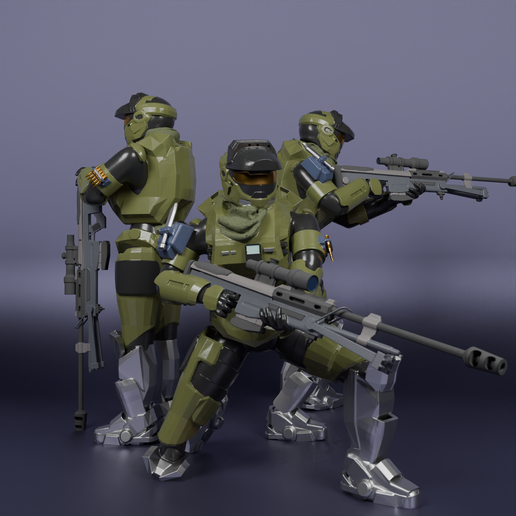 STL file JUN (A-266) | 3 Poses | Halo Fanart 😇 ・3D printer model to ...