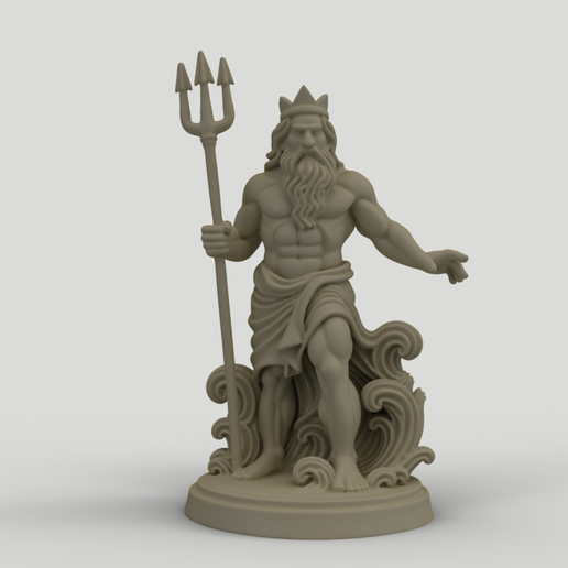 🔱 Poseidon God of the Sea Statue - Detailed 3D Printable Model・ STL ...
