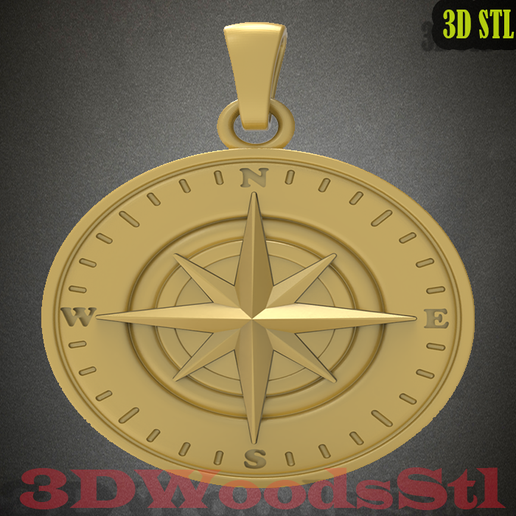 🧭 Pendant compass 3d,3D stl model relief wall decor, CNC Router ...
