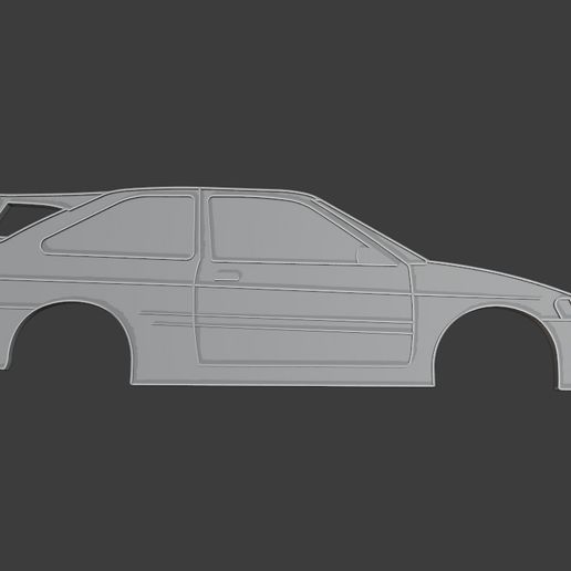 STL file FORD ESCORT RS COSWORTH OUTLINE - WALL ART - KEY FOB 🚙 ・3D ...