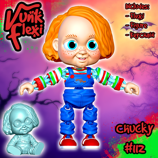️ Child's Play Chucky MultiColor Flexi Print-In-Place + figure ...