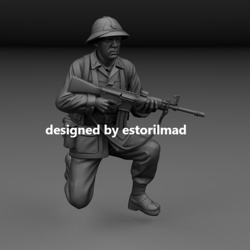 🇻🇳 VIETCONG VIETNAM SOLDIER SITTING V1・ STL File for 3D printing・Cults