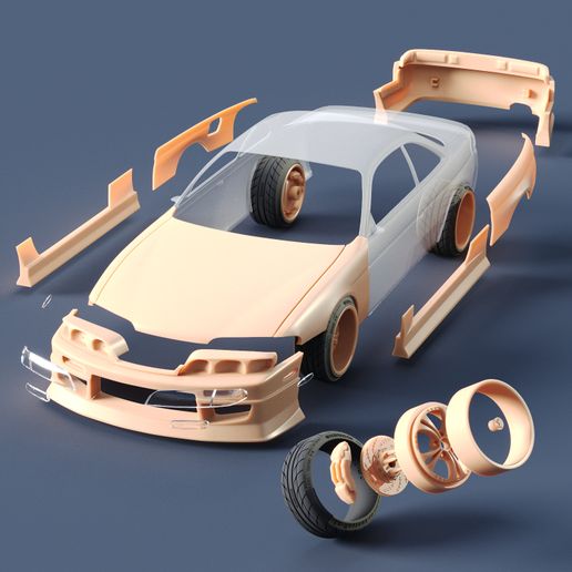 🇯🇵 NISSAN S14 Silvia D-MAX body kit 1/24 scale・ 3D File for 3D printing ...
