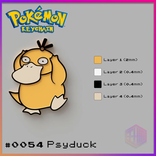 🗝️ LLAVERO PSYDUCK / COLECCIÓN LLAVEROS POKEMON・Archivo STL para ...