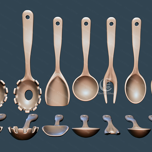 🔪 Kitchen Utensils 2 - Digital Files in STL format for CNC・ 3D File for ...