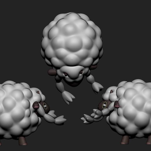 🐉 Pokemon - Wooloo with 2 different poses・ STL File for ・Cults