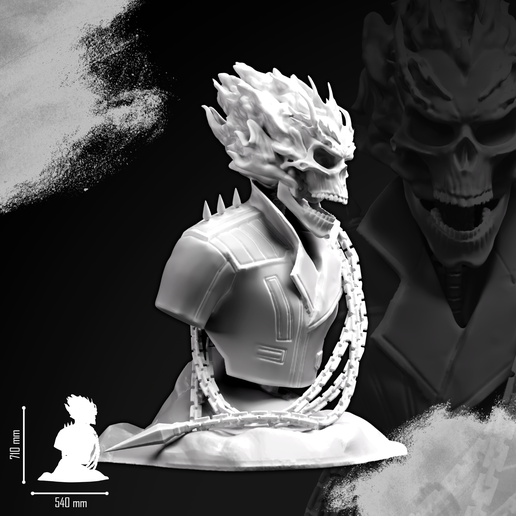 👻 Ghost rider STL・ STL File for 3D printing・Cults