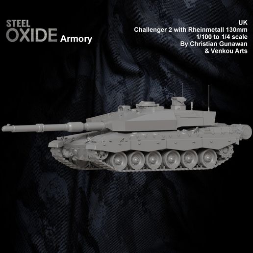 🇺🇦 Challenger 2 Rheinmetall 130mm・ STL File for 3D printing・Cults