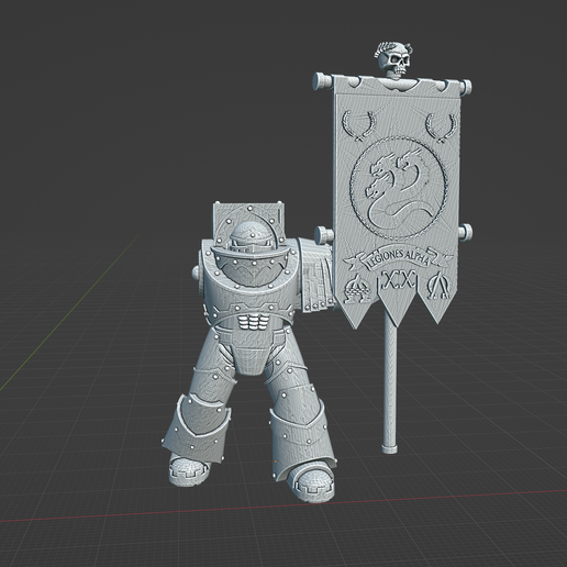 STL file Alpha Legion XX Banner Legion 🎲 ・3D print model to download・Cults