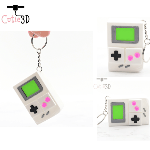 👦 Cutie3D Retro Nintendo Game Boy Keycap Fidget Clicker Keychain - Cute ...