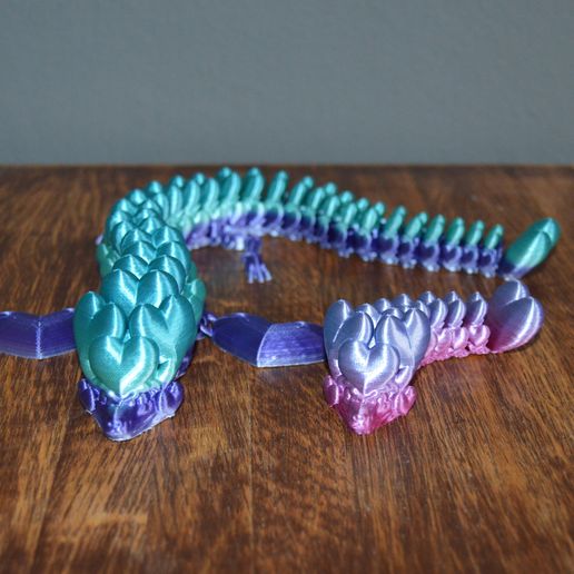 💜 Two articulated heart dragons・Free STL File for 3D printing・Cults