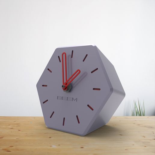3D file DESK TOP CLOCK, MINI WALL CLOCK, STYLISH CLOCK, HEXAGON 🔝 ・3D ...