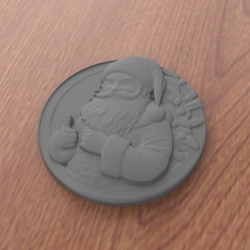 Archivo STL Christmas Santa Claus coin-shaped relief model 🎄 ・Design ...