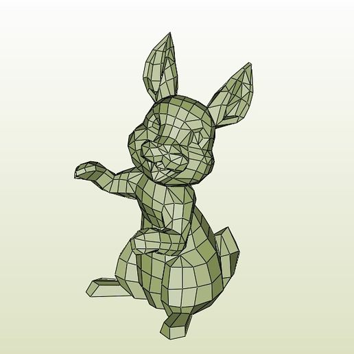 🐇 Rabbit low poly・ OBJ File for 3D printing and Papercraft & Origami・Cults