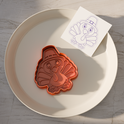 arquivo STL Turkey thanksgiving cookie cutter 🦃 ・modelo para impressão ...