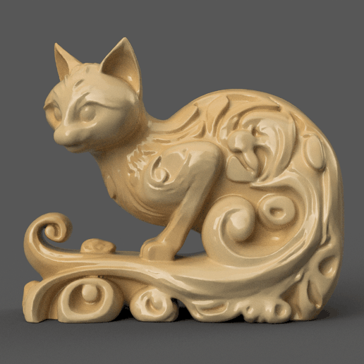 STL file Ornamental Cat 3D Model Elegant STL File for Home Decor 🐱 ・3D ...