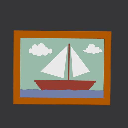 ⛵ the Simpsons sail boat painting・ STL File for 3D printing・Cults