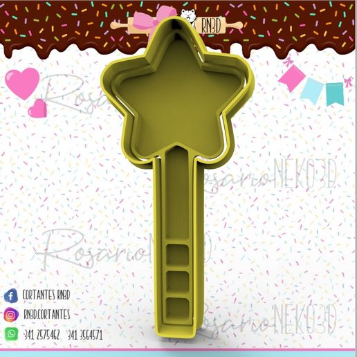 🍪 Virita magica - Baguette magique Cookie Cutter - Baguette magique ...