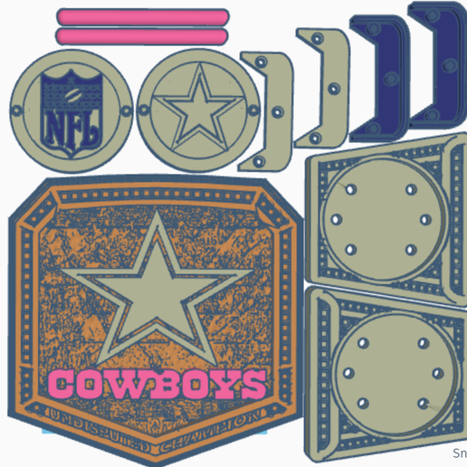 🎉 Título indiscutible de los Dallas Cowboys al estilo WWE・Archivo STL ...