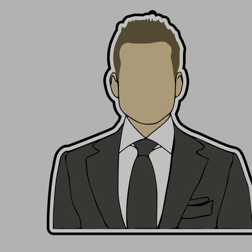 📦 LIGHT BOX Harvey Specter Silhouette - Suits TV Show・ STL File for 3D ...