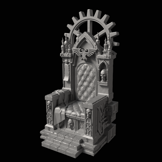 🎲 Imperial Throne — 3D Printable Miniature・ STL File for 3D printing・Cults