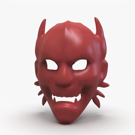 STL file Scary Japanese Mask 🎭 (OBJ and 3MF)・Design to download and 3D ...