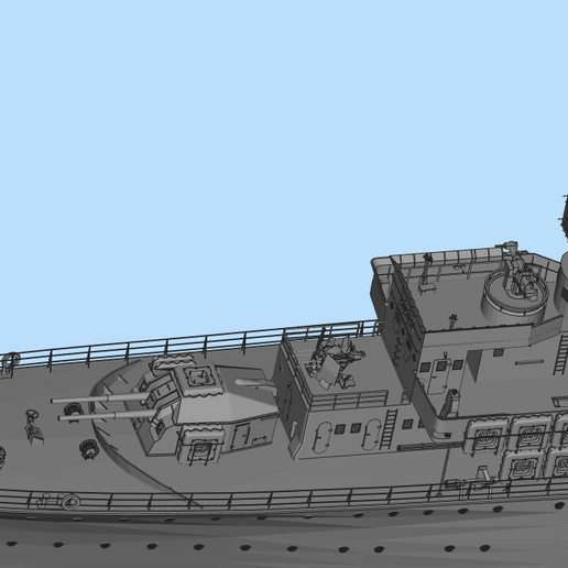 👽 German destroyer・ STL File for ・Cults