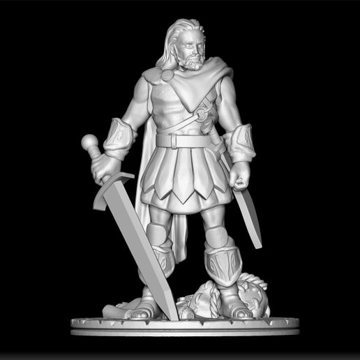 STL file Warrior Man Barbarian - 3D Print Barbarian Sculpture - Fantasy ...