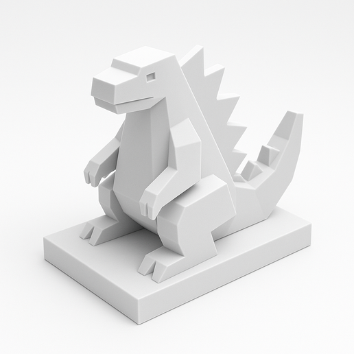 👹 Low Poly Godzilla・Free STL File for 3D printing・Cults