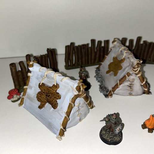 🎲 Tabletop RPG Tents Camp Pallisade Siege Mushrooms Woodpile Fence ...
