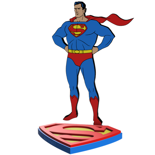 3MF file 3D MULTICOLOR LOGO/SIGN - Superman 1944 (Wayne Boring) Standee ...