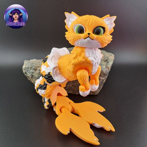 3D file MerCat - Mermaid Cat 🧜‍♀️ ・3D print design to download・Cults