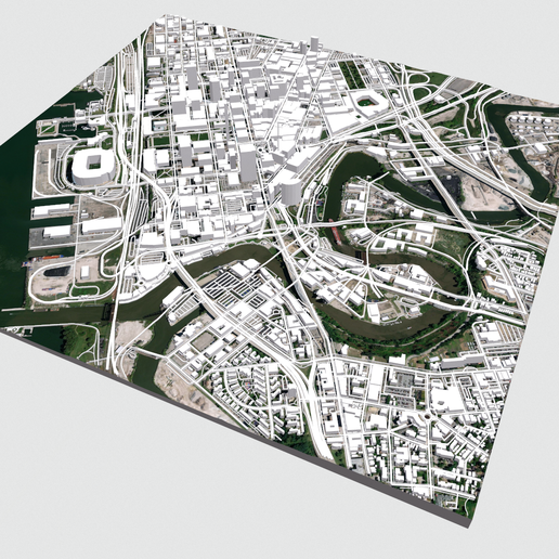 🗺 Cityscape Cleveland Ohio United States・Archivo STL para Impresión 3D ...