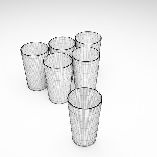 3D file 6pcs Drink Glass 3D Model 🍹 ・Template to download and 3D print ...