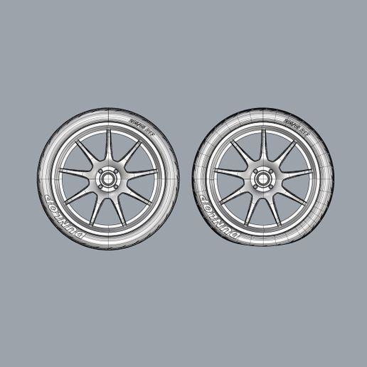 🛞 JAPANESE SPORT TYRE & WHEEL FOR 1/24 - 1/25 MODEL KIT.・ STL File for ...