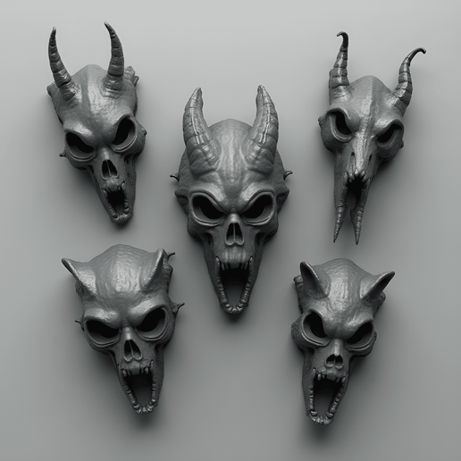 💀 Demonic Beast Skull Bits for Wargaming Miniatures・ 3D File for 3D ...