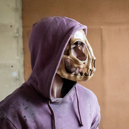 🐱 Cat Skull Mask ARTICULATED・ 3D File for 3D printing・Cults