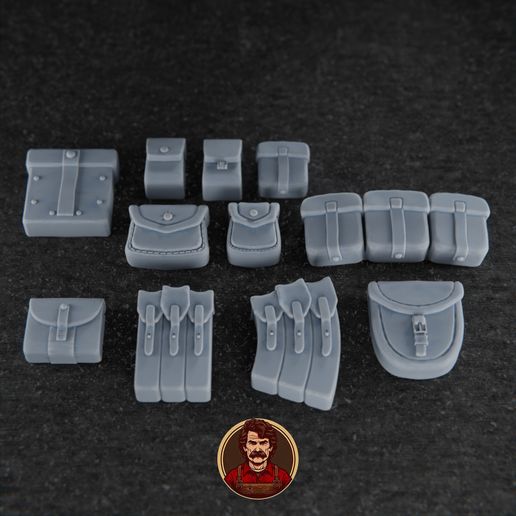 🎲 Pouches, Ammo Pouches, Accessory Bit Set・ STL File for 3D printing・Cults