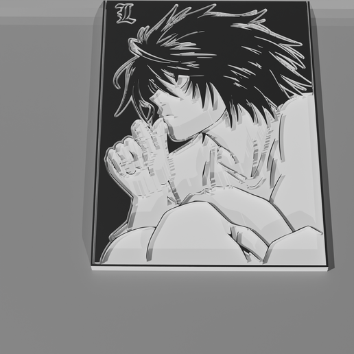 🎨 L Death Note - Wall Art Onecolor・ 3D File for 3D printing・Cults
