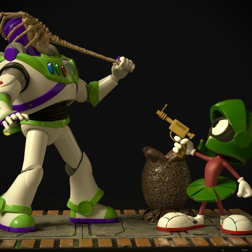 Archivo STL BUZZ Y MARVIN 👽 ・Objeto para impresora 3D para descargar・Cults